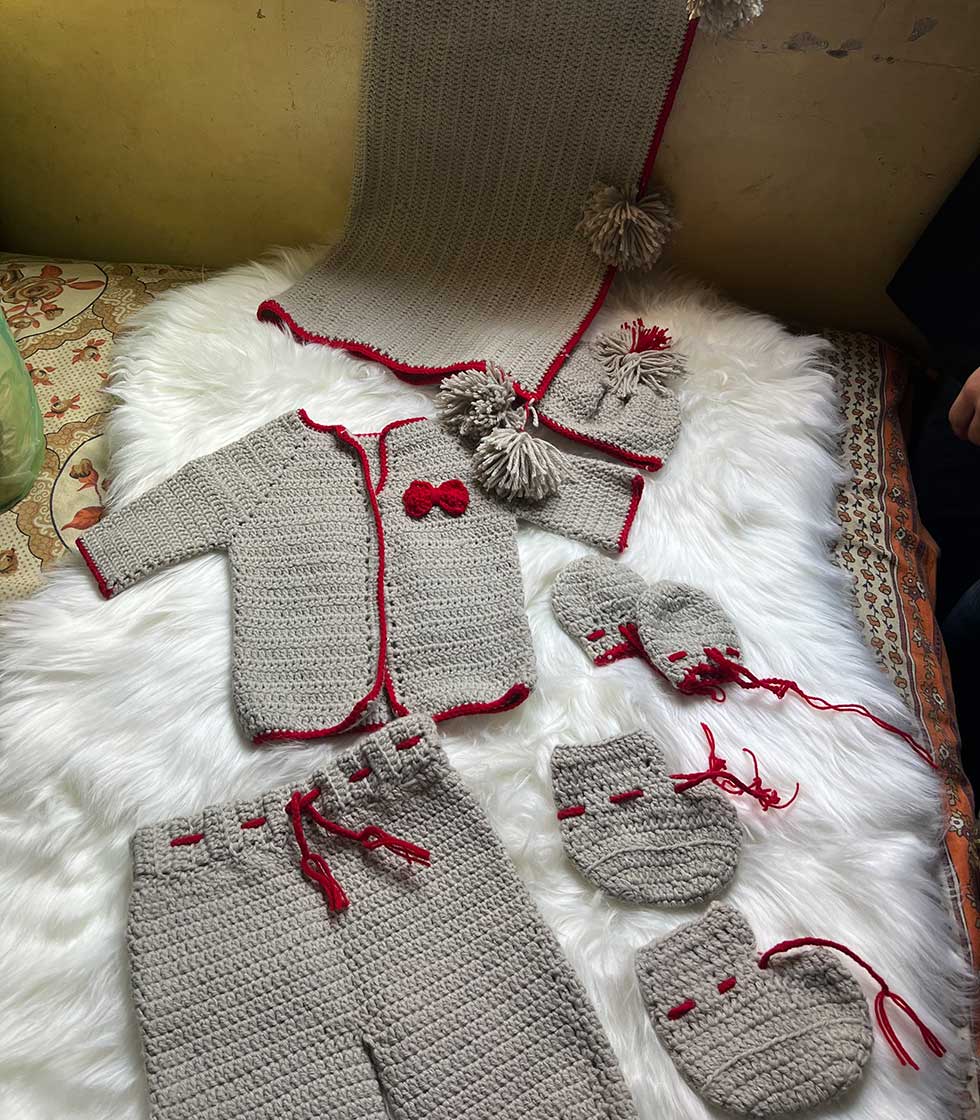 Crochet New Born Baby Set - The Project Together